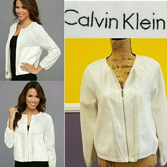 Calvin Klein | Jackets & Coats | Calvin Kelin Perforated Bomber Jacket ...